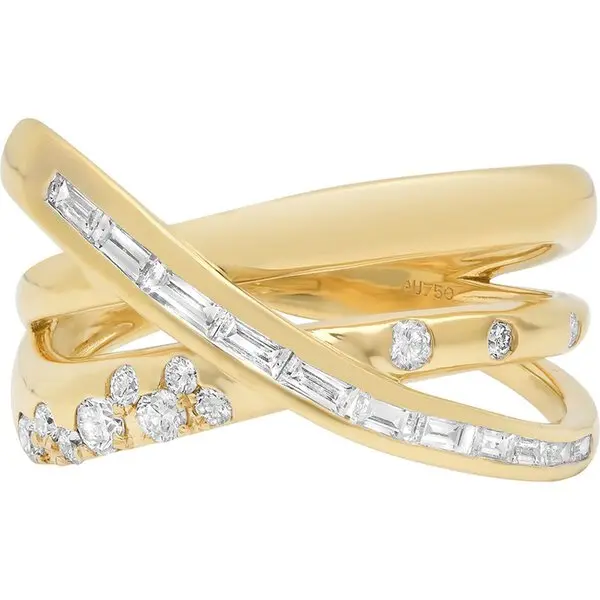 Sara Weinstock Papua Gold Diamond Crossover Ring - Yellow