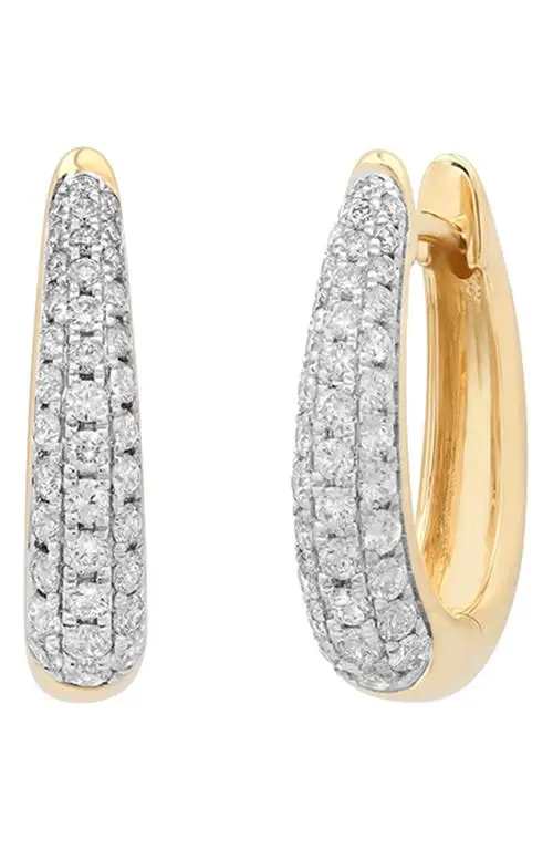 Sara Weinstock Petite Diamond Hoop Earrings - Yellow