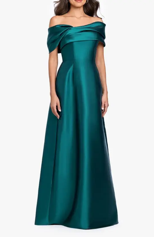 Betsy & Adam Arcadia Satin Ballgown - Mallard