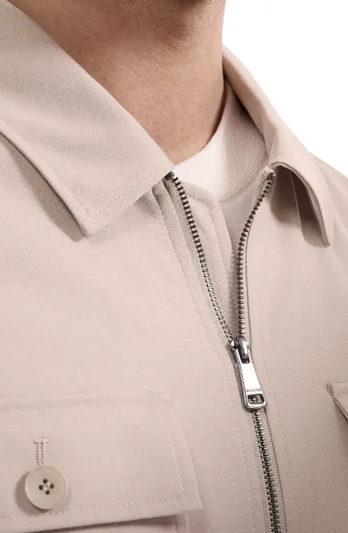 Bugatchi Travel Tech Shirt Jacket - Oatmeal