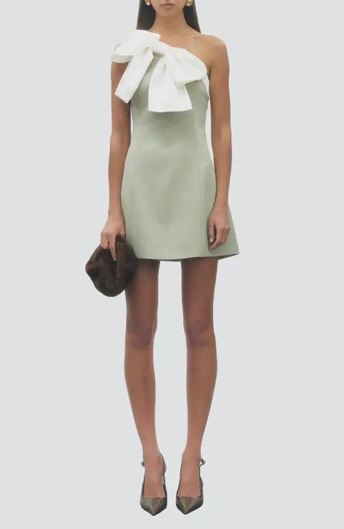 MAUDE CLUB Lima One-shoulder Minidress With Bow