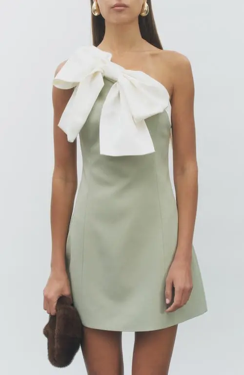 MAUDE CLUB Lima One-shoulder Minidress With Bow