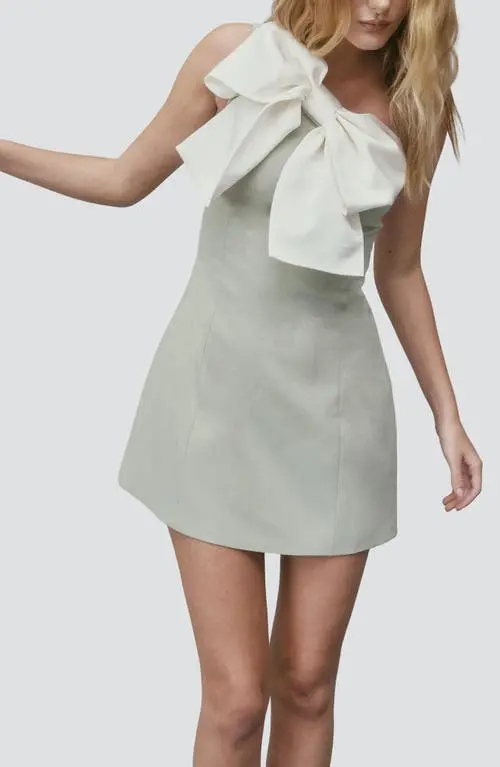 MAUDE CLUB Lima One-shoulder Minidress With Bow