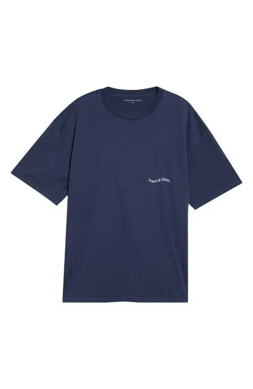 MUSEUM OF PEACE & QUIET Stencil Graphic T-shirt - Navy