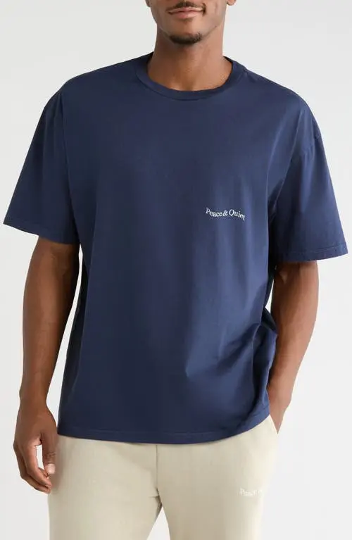 MUSEUM OF PEACE & QUIET Stencil Graphic T-shirt - Navy