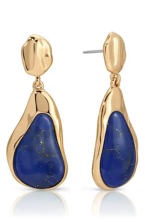 Ettika Hidden Gem Lazuli Drop Earrings - Lapis