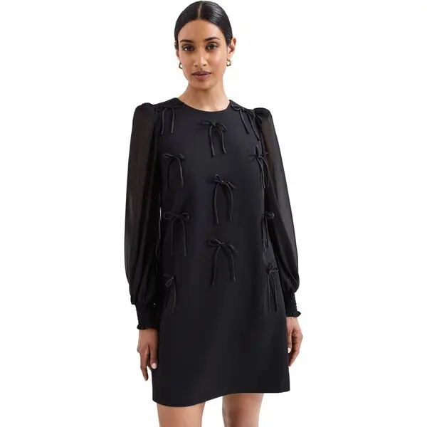 PHASE EIGHT Jamie Bow Shift Dress - Black