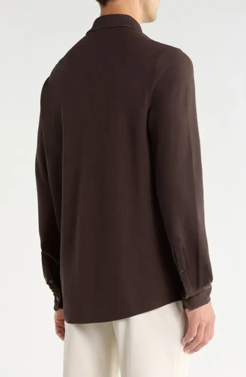 Robert Barakett Sorrell Long Sleeve Knit Shirt - Espresso