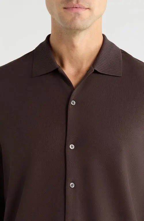 Robert Barakett Sorrell Long Sleeve Knit Shirt - Espresso