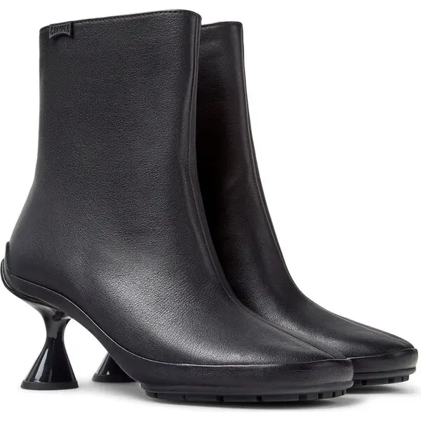 Camper Right Left Leather Bootie - Black