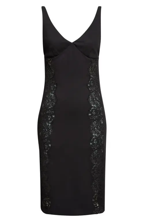Stella McCartney Lace Trim Stretch Cady Cocktail Dress - Black