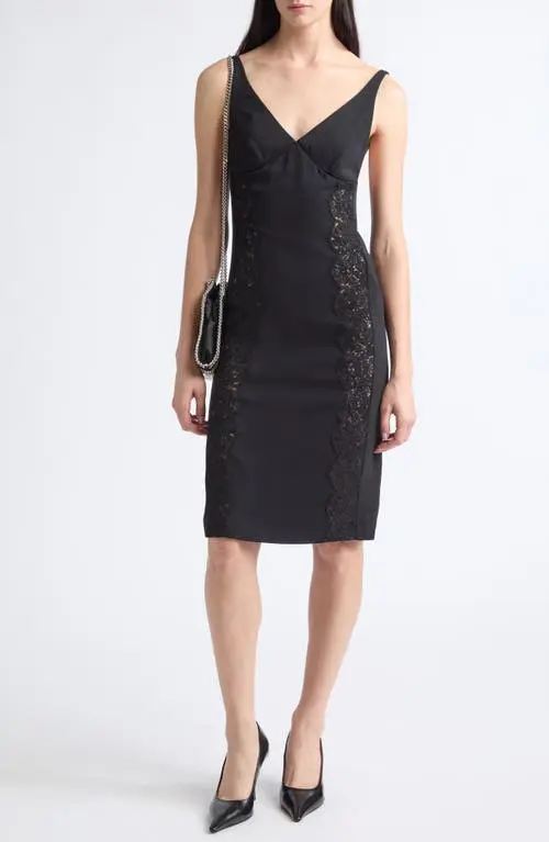 Stella McCartney Lace Trim Stretch Cady Cocktail Dress