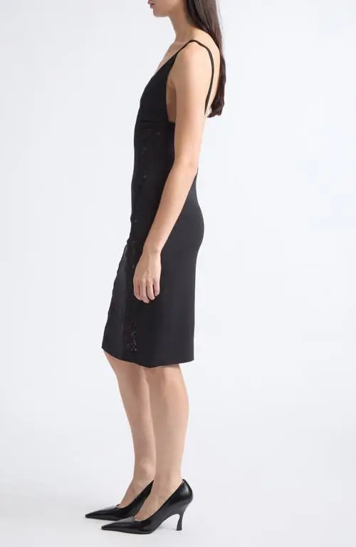 Stella McCartney Lace Trim Stretch Cady Cocktail Dress