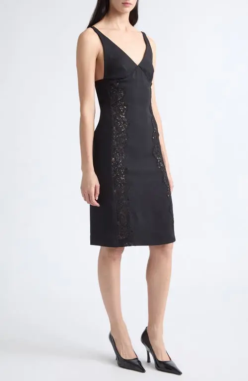 Stella McCartney Lace Trim Stretch Cady Cocktail Dress