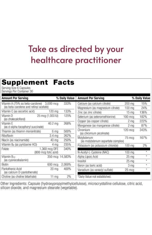 BARIATRIC ADVANTAGE Multi Formula High Potency Daily Multivitamin Supplement 180 Capsules
