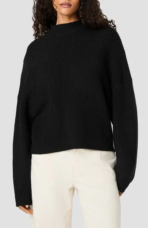 French Connection Babysoft Mock Neck Ribbed Sweater - Black
