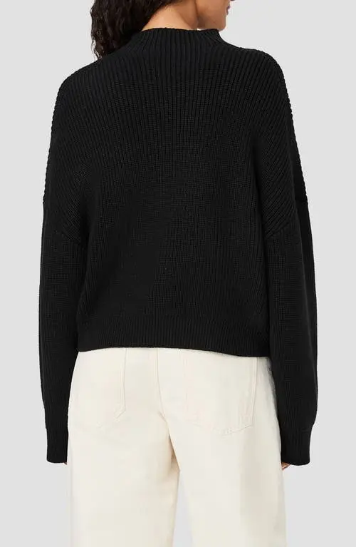 French Connection Babysoft Mock Neck Ribbed Sweater - Black