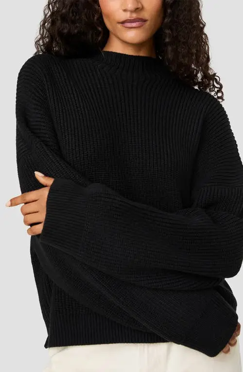 French Connection Babysoft Mock Neck Ribbed Sweater - Black