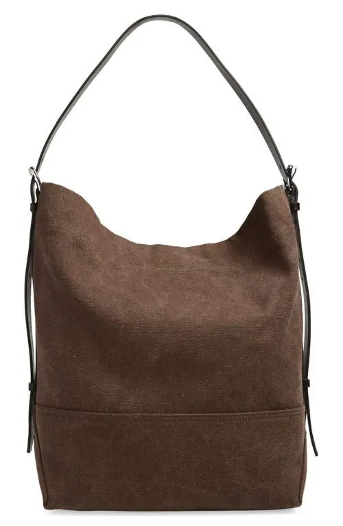 LEMAIRE Belted Canvas Tote Bag - Dark Chocolate