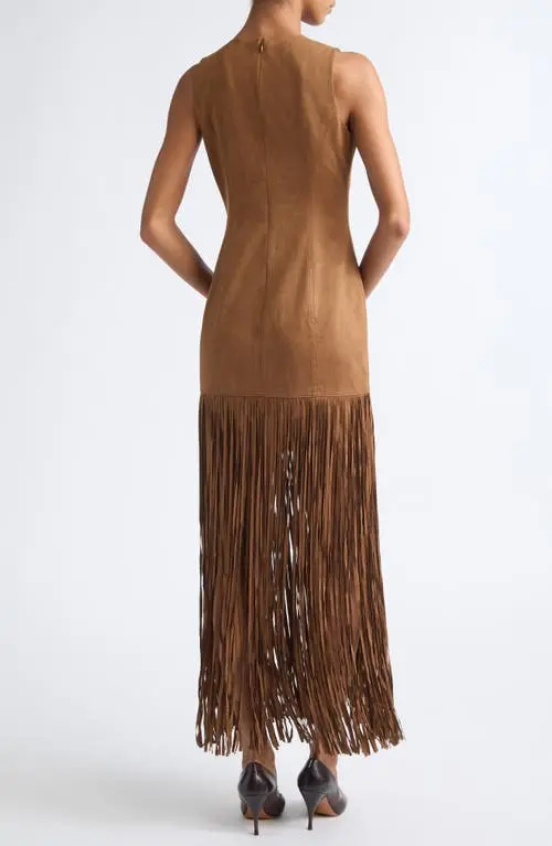 TOCCIN Esther Faux Suede Fringe Minidress