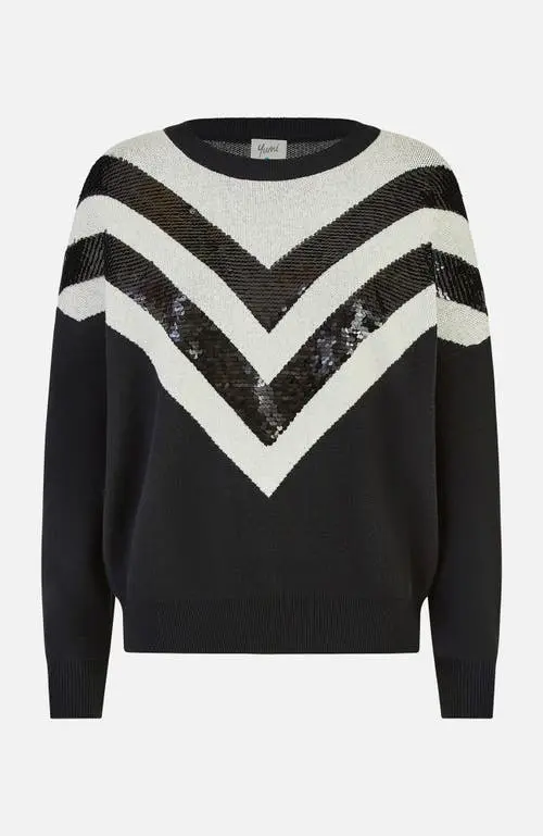YUMI Sequin Embellished Knitted Jumper