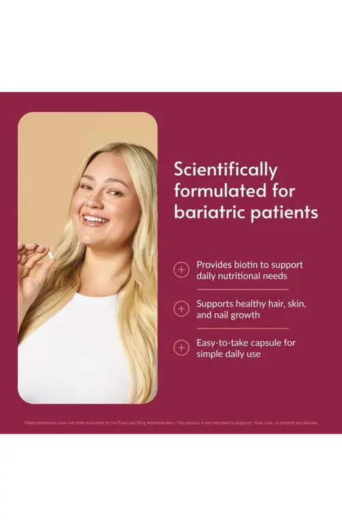 BARIATRIC ADVANTAGE Biotin 5000 Mcg High Potency Hair Skin Nails Supplement 90 Count