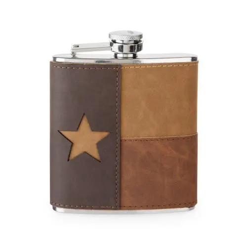 FOSTER & RYE Leather Texas Flask - Brown
