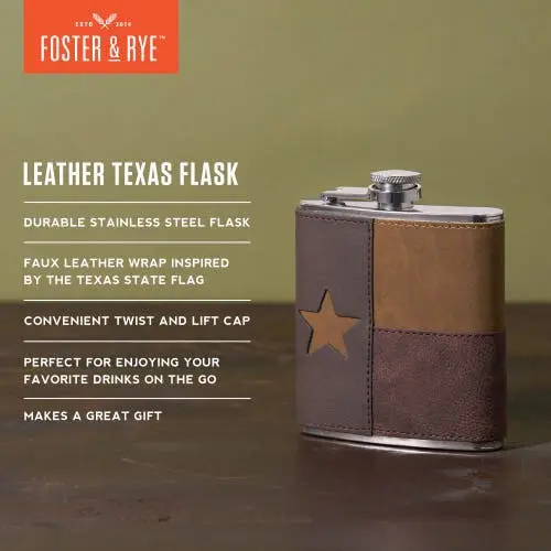 FOSTER & RYE Leather Texas Flask