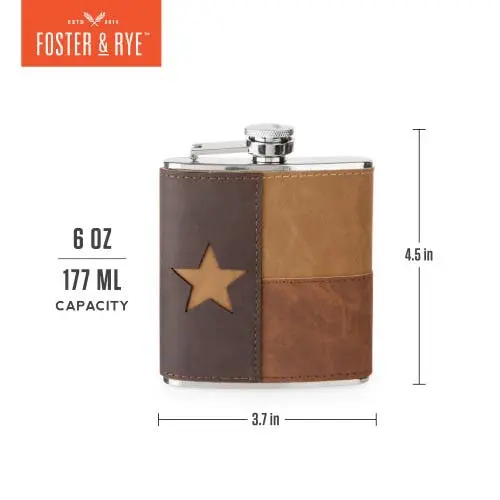 FOSTER & RYE Leather Texas Flask