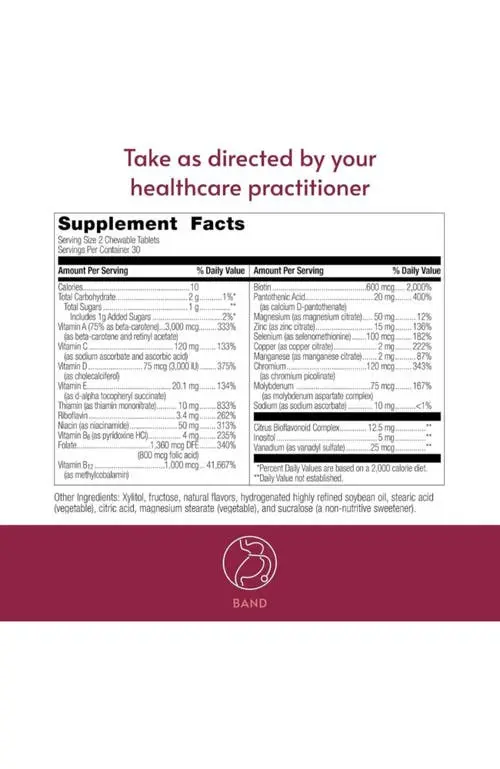 BARIATRIC ADVANTAGE Chewable Essential Multivitamin Without Iron 60 Count