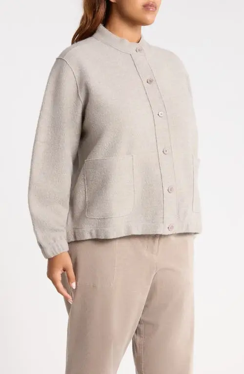 Eileen Fisher Wool Stand Collar Jacket