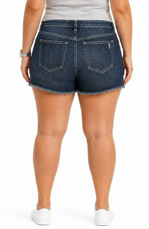 SLINK JEANS Frayed Hem Denim Shorts