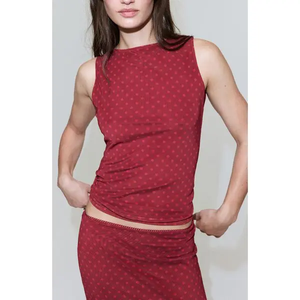 Mango Polka Dot Tulle Top