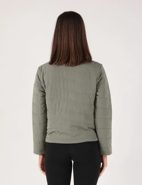 GLYDER Waverly Quilted Bomber Jacket - Dusty Olive