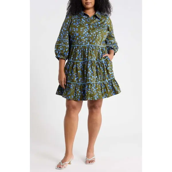 SUGARLIPS Retra Floral Tiered Cotton Dress