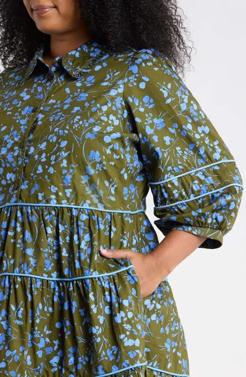 SUGARLIPS Retra Floral Tiered Cotton Dress