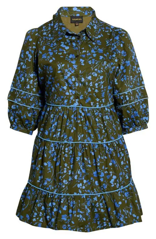 SUGARLIPS Retra Floral Tiered Cotton Dress