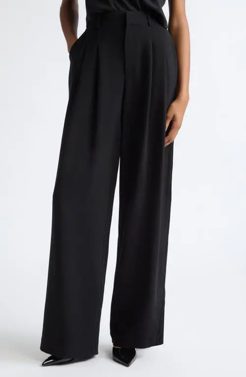 Cinq À Sept Marne Pleated Wide Leg Crepe Pants