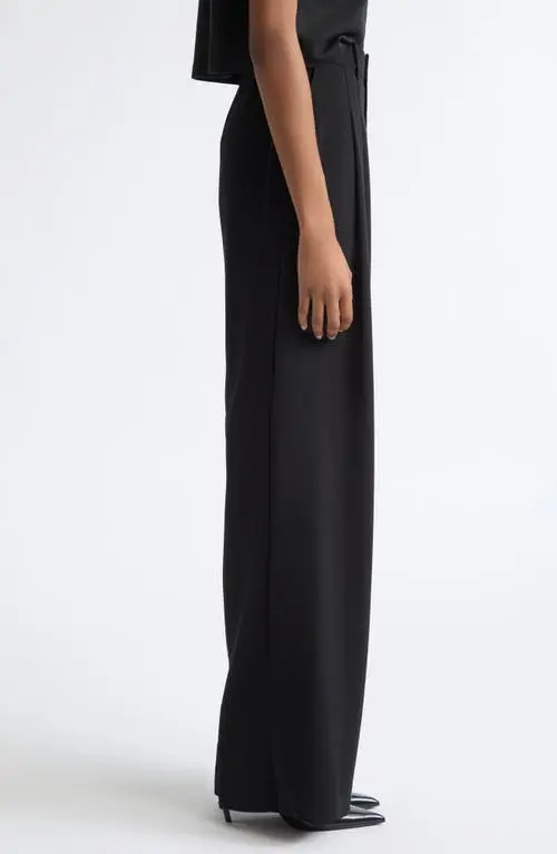 Cinq À Sept Marne Pleated Wide Leg Crepe Pants