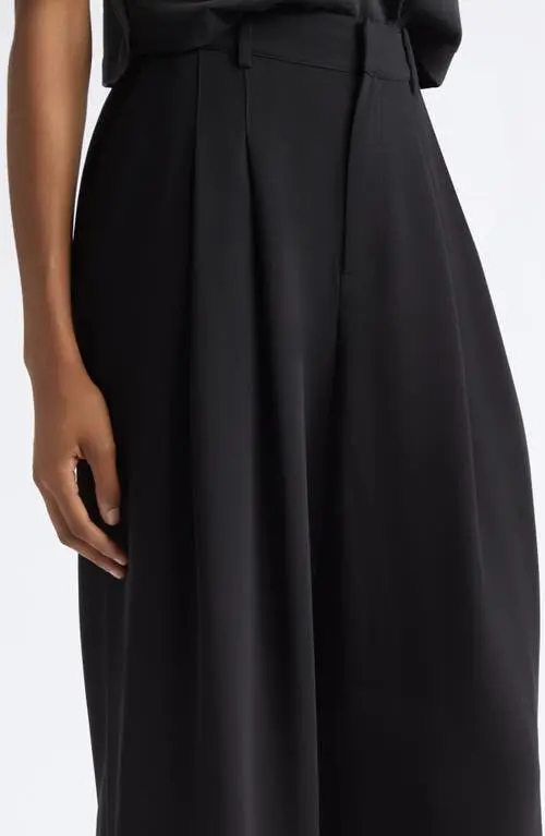 Cinq À Sept Marne Pleated Wide Leg Crepe Pants