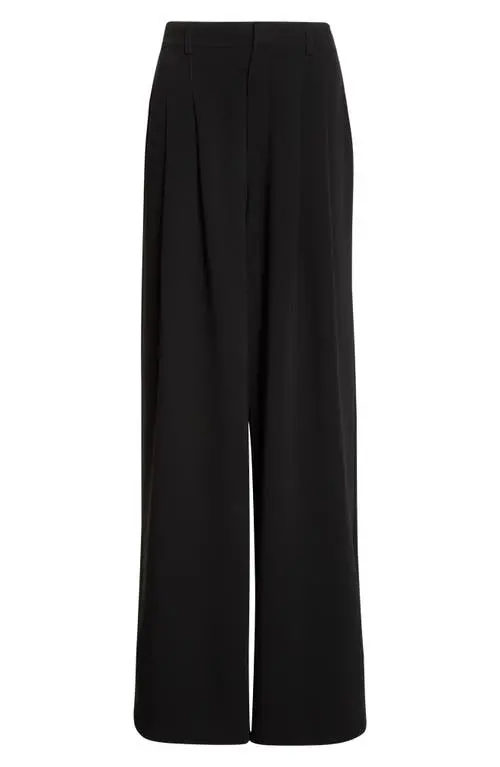 Cinq À Sept Marne Pleated Wide Leg Crepe Pants