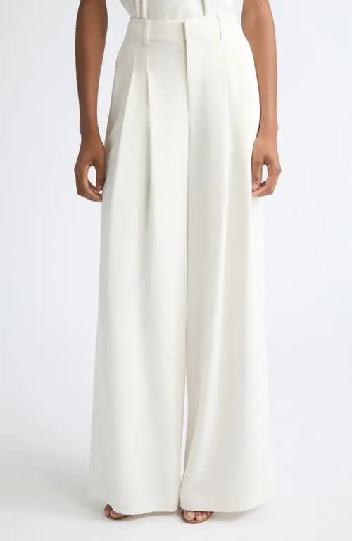 Cinq À Sept Marne Pleated Wide-leg Crepe Pants - Ivory