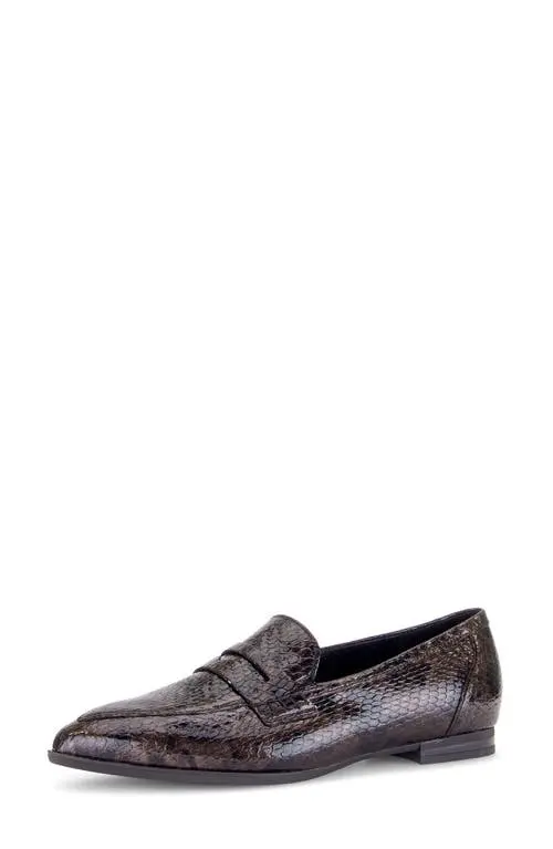 Gabor Rosalie Croc Embossed Leather Loafer