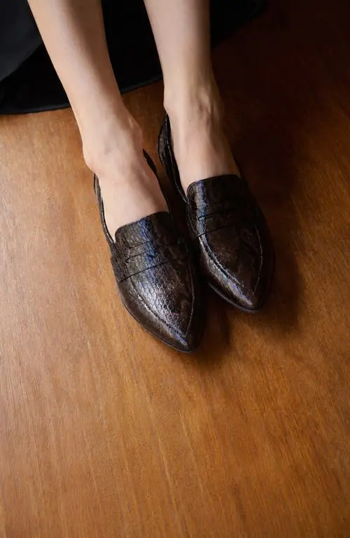 Gabor Rosalie Croc Embossed Leather Loafer