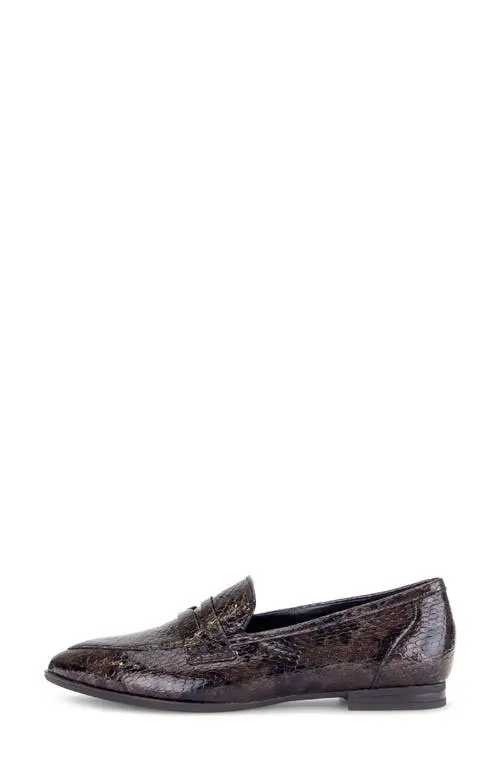 Gabor Rosalie Croc Embossed Leather Loafer