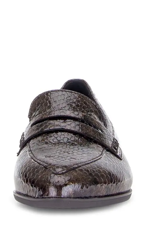 Gabor Rosalie Croc Embossed Leather Loafer