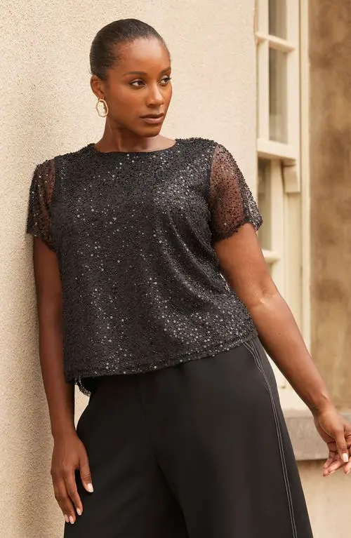 ESTELLE Zaya Sequin Layered Top