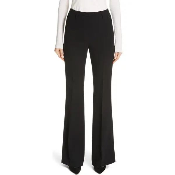 Akris Farrah Stretch Wool Flare Pants