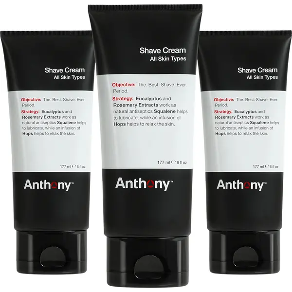Anthony Shave Cream 6 Oz Multi-pack Of 3 - White