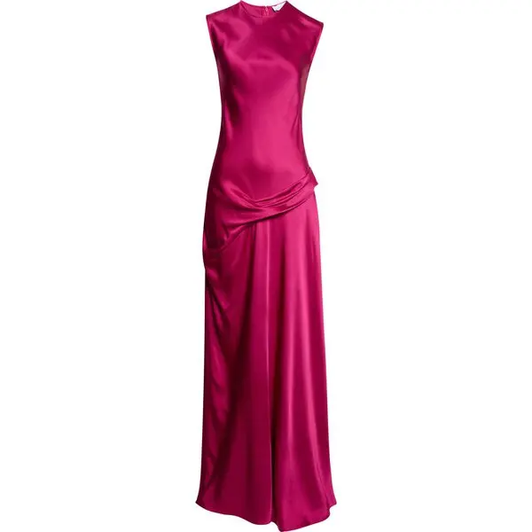 Stella McCartney Draped Satin Gown - Dark Raspberry